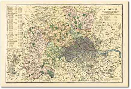 Middlesex (1900) : Cassini Historical Map, Rolled (BCO-MID)