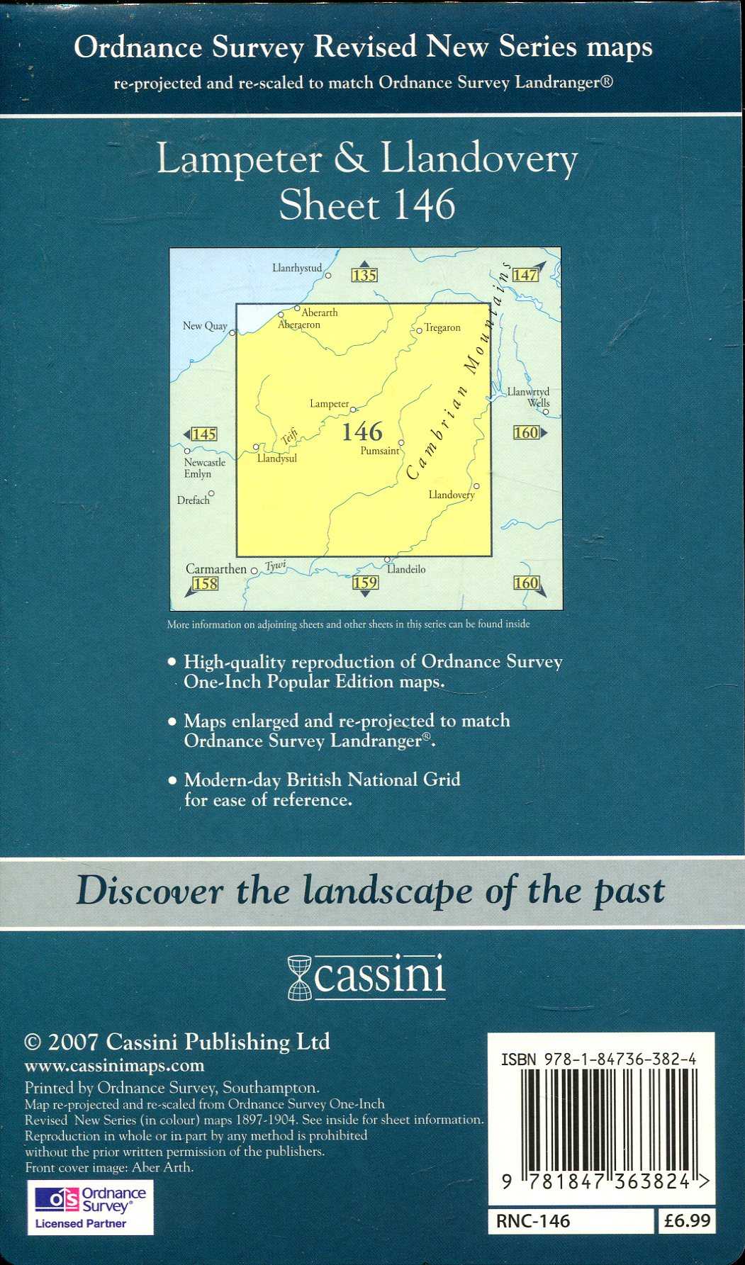 Cassini Historical Map : Revised New Series 1901-1902 No.146 : Lampeter ...