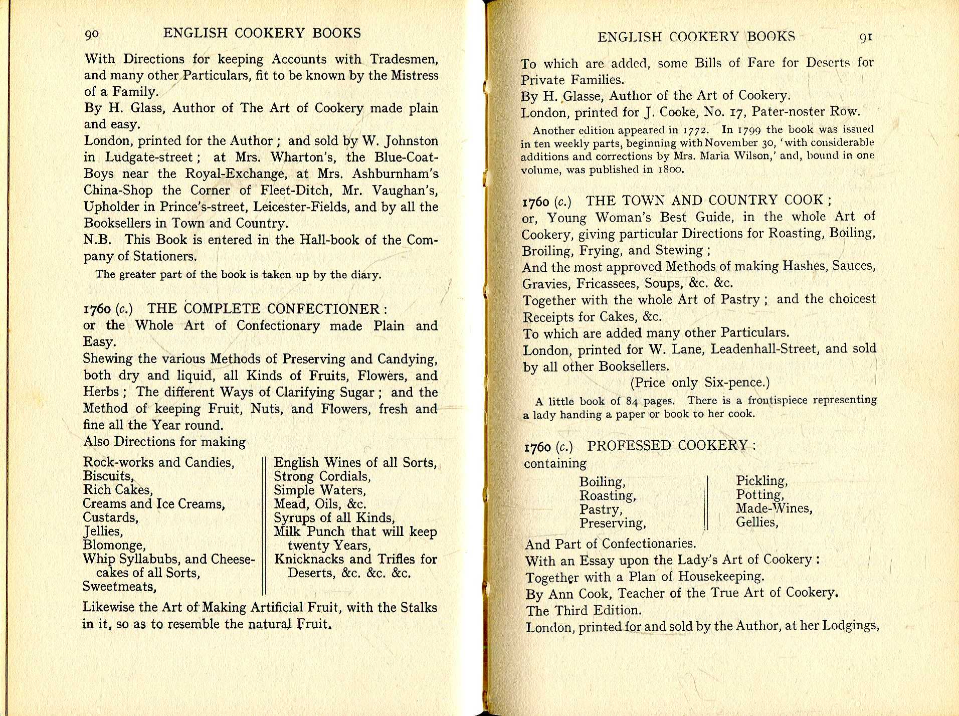 English Cookery Books to the Year 1850