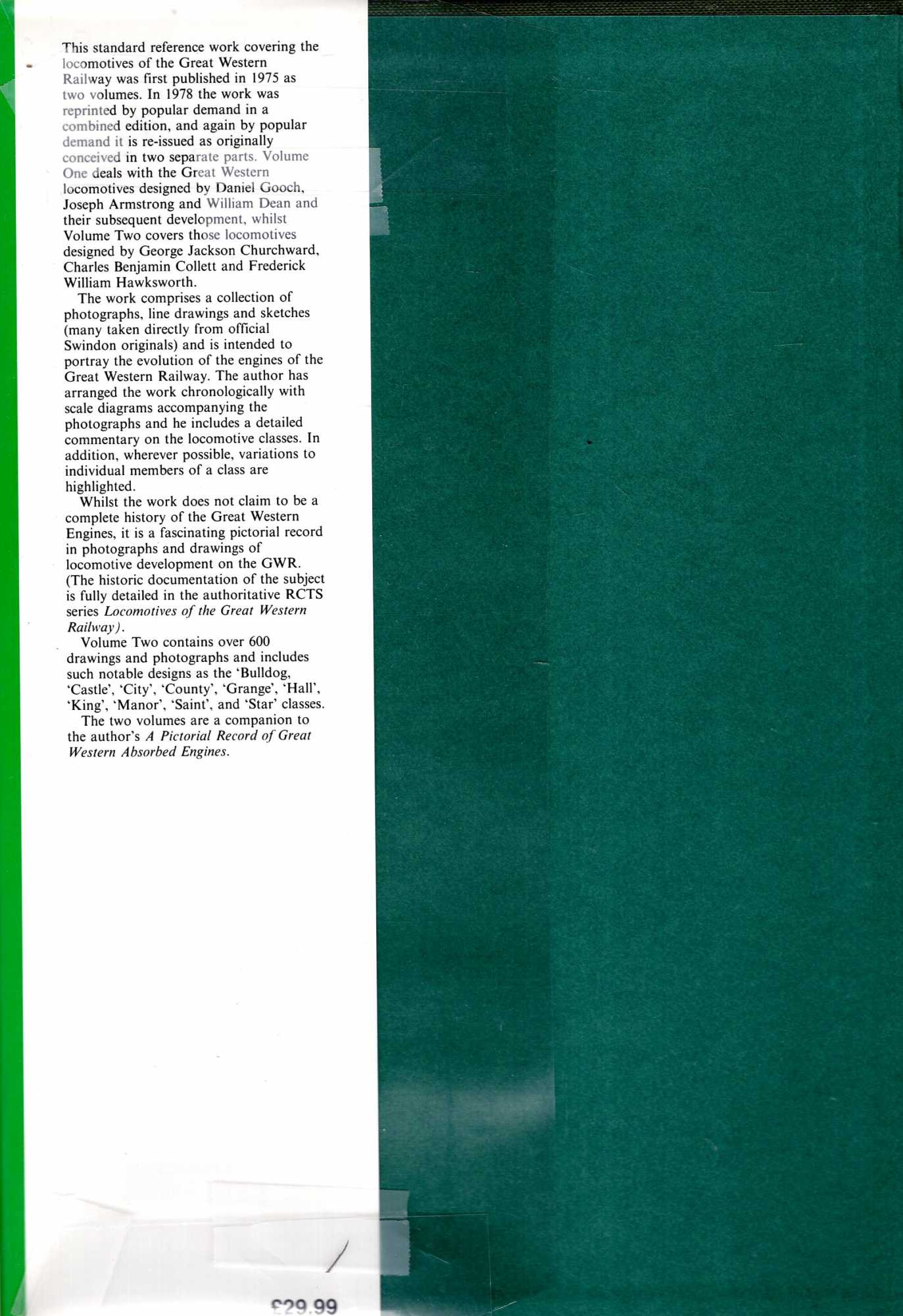 A Pictorial Record of Great Western Engines Volume Two (2) Churchward ...