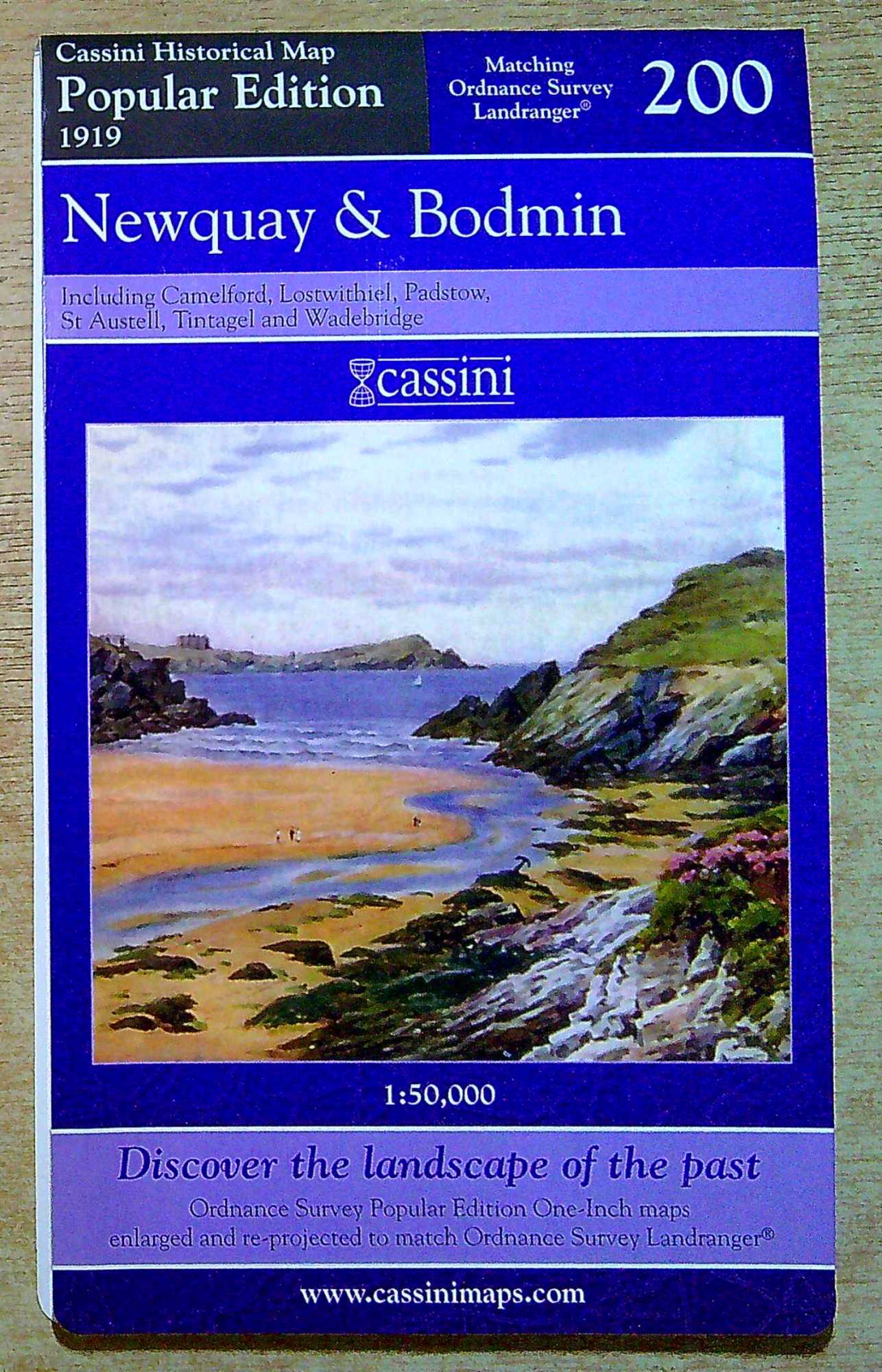 Cassini Historical Map : Popular Edition 1919 No.200 : Newquay & Bodmin ...